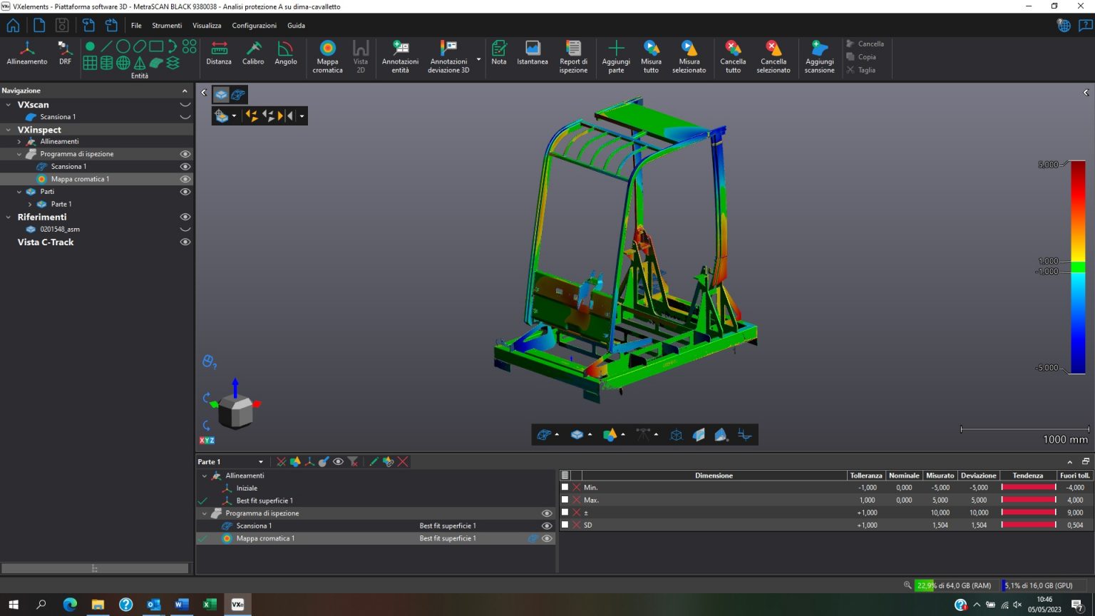 Analisi 3D di cabine per carrelli elevatori